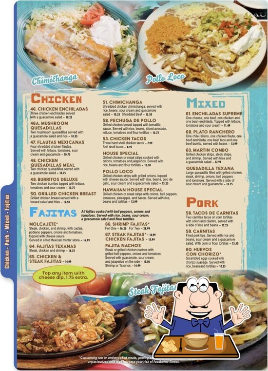 Menu at El Saltillo Mexican Restaurant, Pascagoula