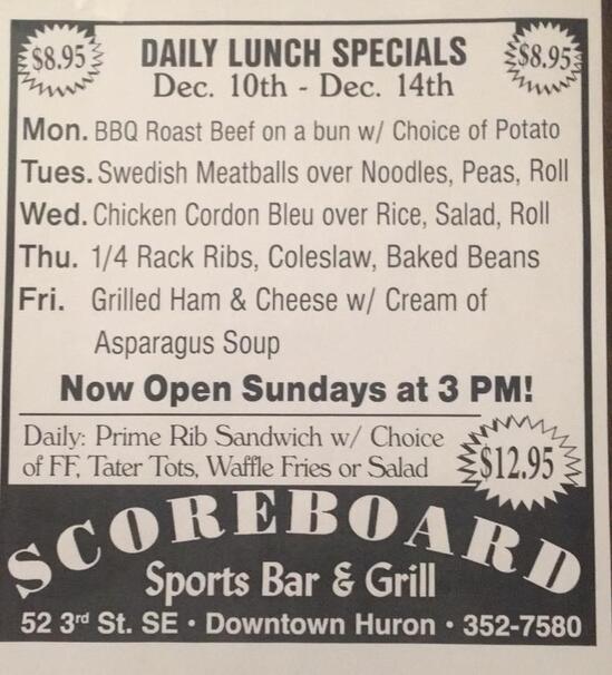 Scoreboard Bar & Grill in Huron - Restaurant menu and reviews