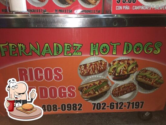Menu at Fernandez Hot Dogs restaurant, Las Vegas