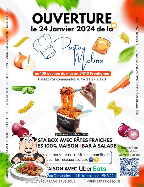 PASTA MELINA, Frontignan - Menu du restaurant, prix et avis