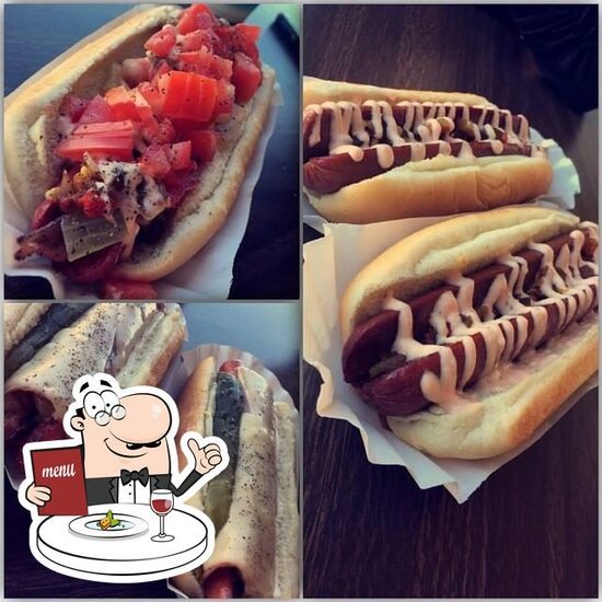 Menu at Daddy's Hot Dogs restaurant, San Diego