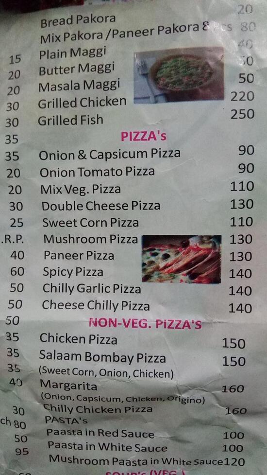 Menu at Jaggat Chicken corner, Ambala Cantt
