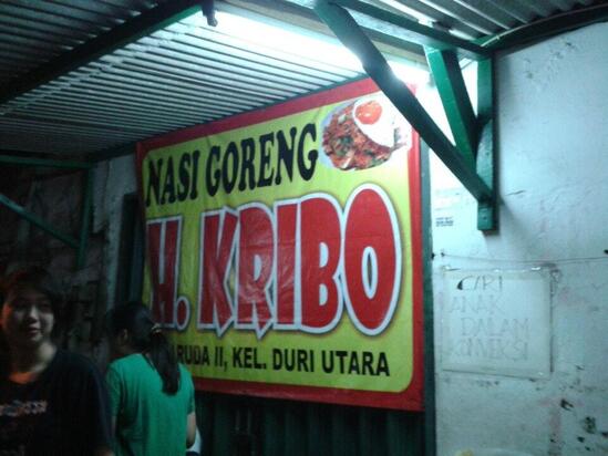 Menu at Nasi Goreng Kribo restaurant, West Jakarta, Jl. Duri Utara 1 No.17
