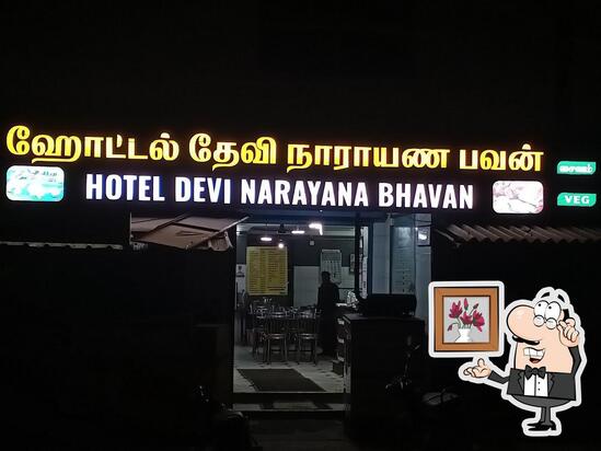 Menu at Devi Narayana Bhavan, India