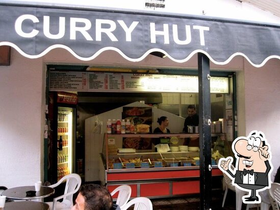 Menu at The Curry Hut fast food, London, 10 Arcade Market