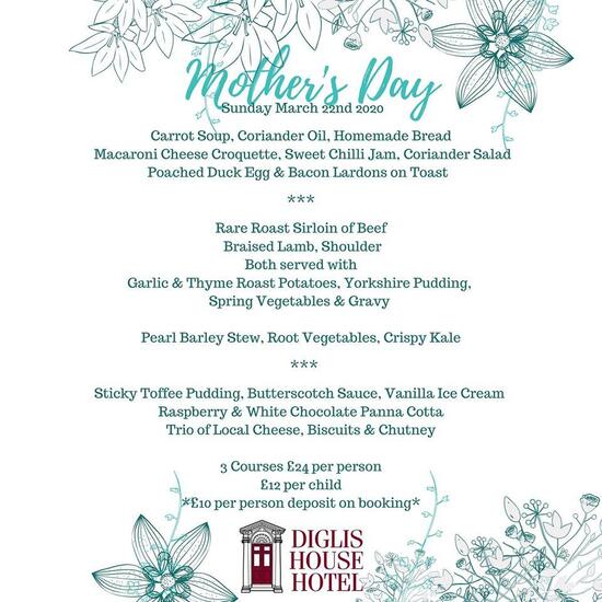 Menu at Diglis House Hotel pub & bar, Worcester