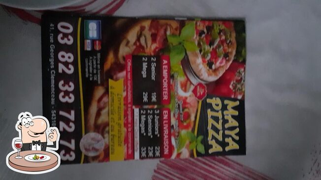 Menu at Maya pizza restaurant, Homécourt