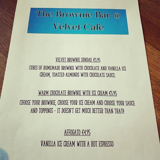 Menu at Velvet Cafe, Portmarnock