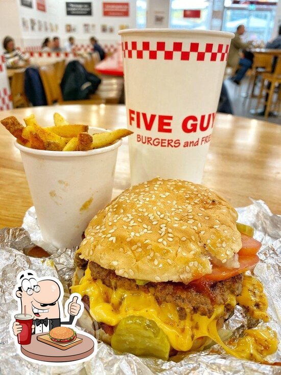 Menu au Five Guys Frankfurt Zeil fast food, Francfort