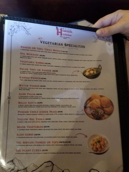 Menu at Himalayan Kitchen restaurant, San Antonio