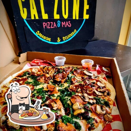 Menu at Calzone Pizza restaurant, Monterrey