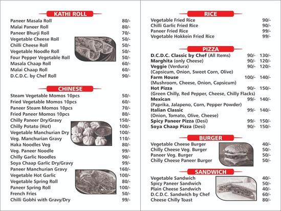 Menu at Desi chef de cuisine, Delhi