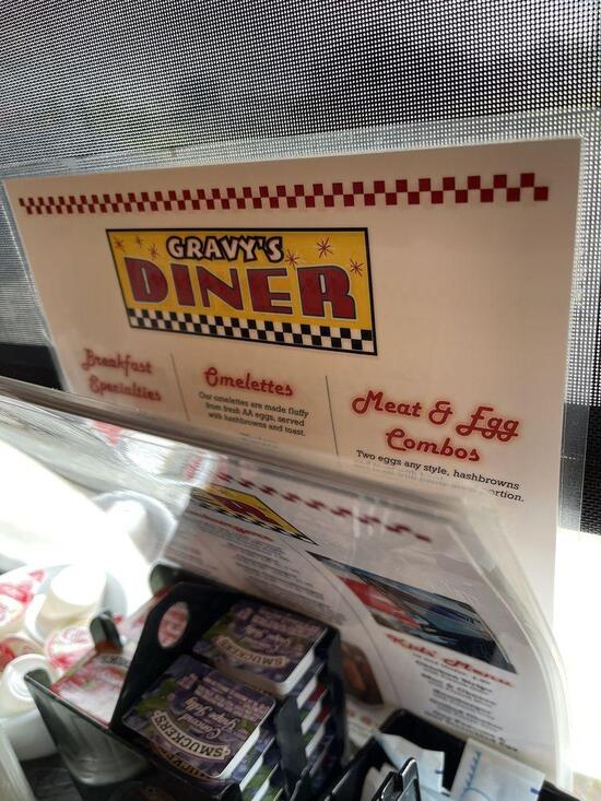 Menu at Gravy's Diner restaurant, Cedar Falls