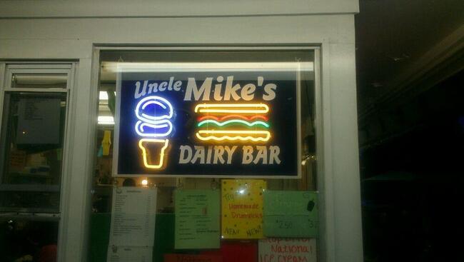 Menu at Uncle Mike's restaurant, Tiffin