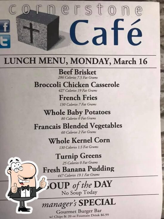Cornerstone Cafe at Methodist Rehab, Jackson - Restaurant menu, prices ...