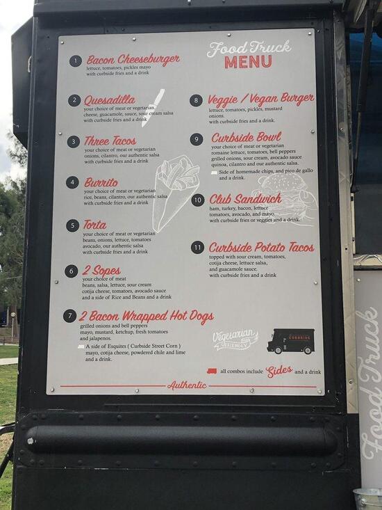 Menu at THE CURBSIDE KITCHEN restaurant, Bakersfield, 131 Golden State Ave