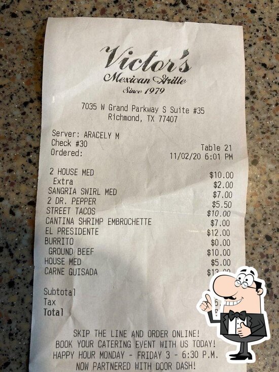 Menu at Victor's Mexican Grille restaurant, Houston, W Grand Pkwy S #35