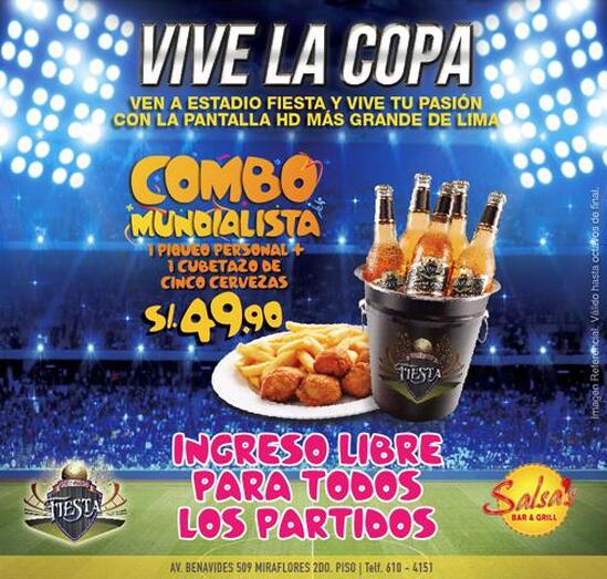 Menu at Estadio Fiesta pub & bar, La Molina