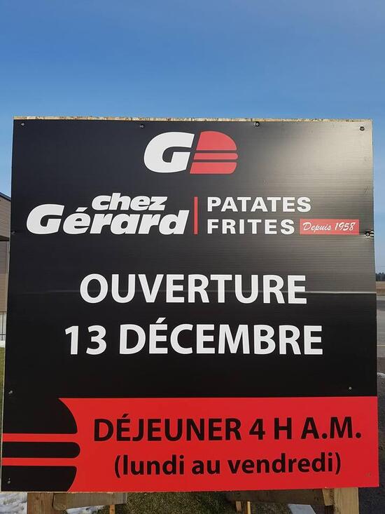 Chez Gérard Patates Frites fast food, Canada, 125 Rte du Canton - Menu ...
