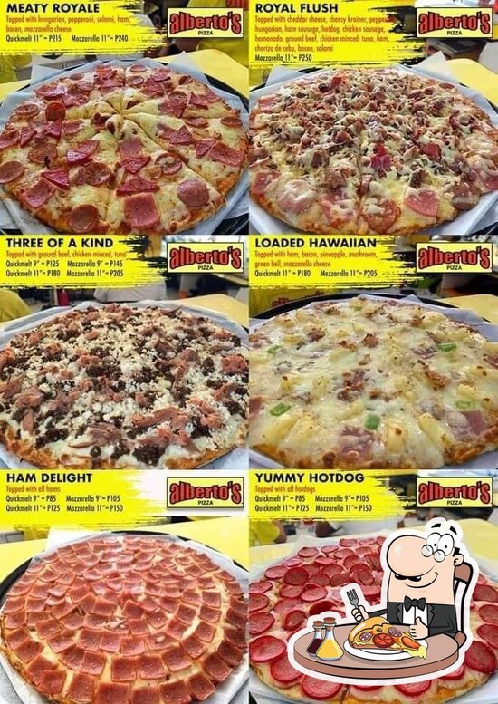 Menu at Albertos Pizza Palo restaurant, Palo