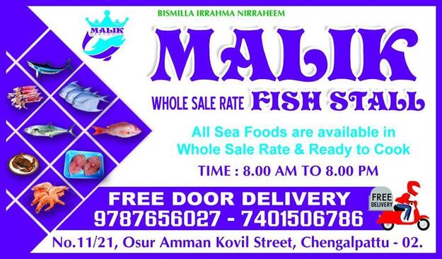Menu at Malik Fish Stall, Chengalpattu