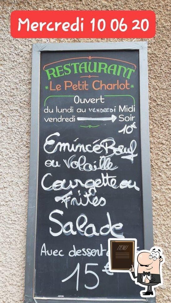 Menu au Le Petit Charlot restaurant, La Murette