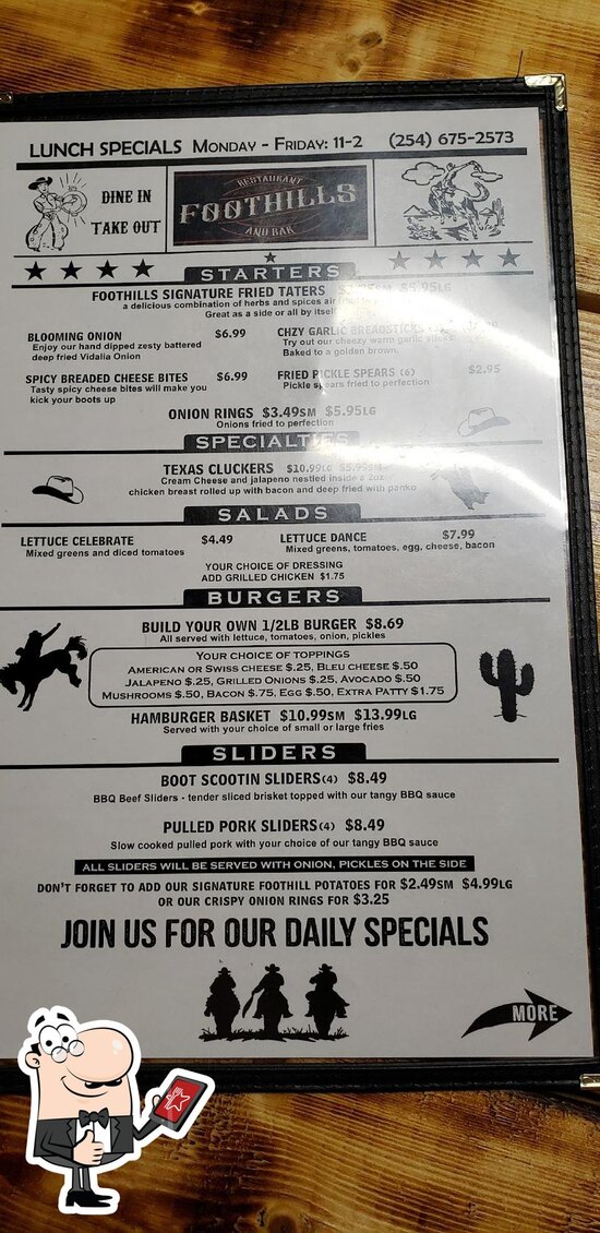 Foothills Restaurant and Bar, Clifton - Restaurant menu, prices and reviews