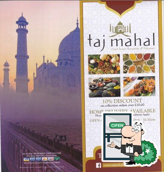 Menu at Taj Mahal restaurant, Kington