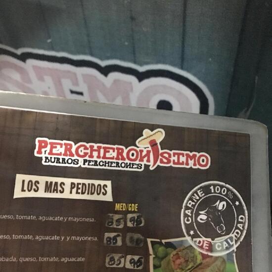 Menu at PERCHERONISIMO, Burros percherones restaurant, Hermosillo