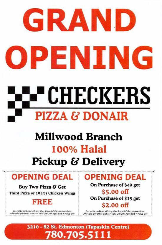 Menu au Checkers Pizza & Donair pizzeria, Edmonton