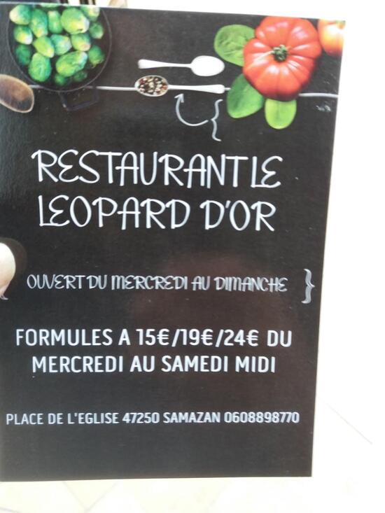 Menu at "Chez Chantal " Café - Restaurant, Samazan