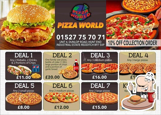 Menu at Pizza World restaurant, Redditch, 85 Evesham Rd