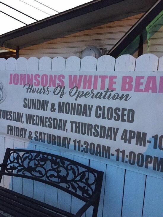 Menu at White Bear steakhouse, East Springfield