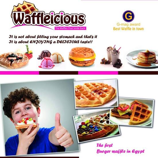 Speisekarte von Waffleicious fast Food, Kairo