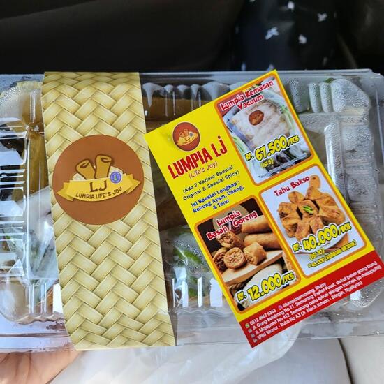 Menu at Lumpia LJ (Lifes Joy) restaurant, Semarang