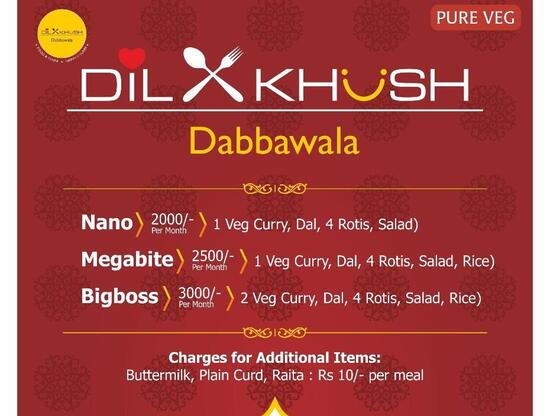 Menu at Dilkhush Tiffin Service / Jain Dabbawala, Raipur