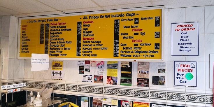 Menu at South Street Fish Bar, Lewes