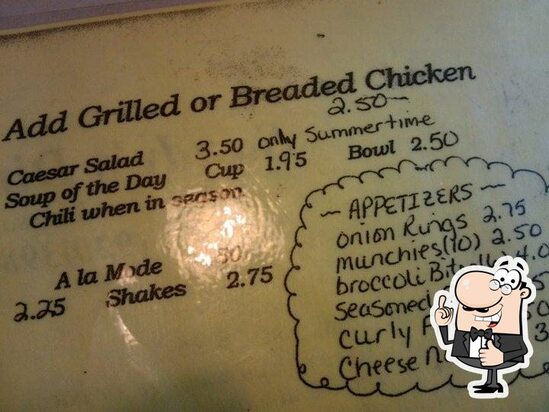 Menu at Sandy's Diner restaurant, Markesan