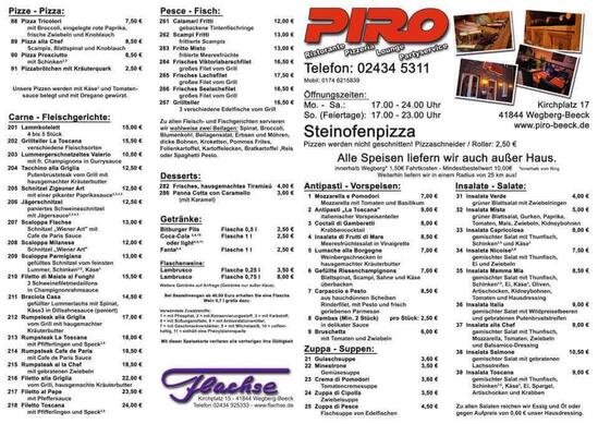 Ristorante Piro restaurant, Wegberg - Restaurant menu and reviews