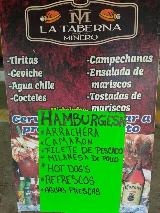 Menu at La Taberna Del Minero pub & bar, La Mira