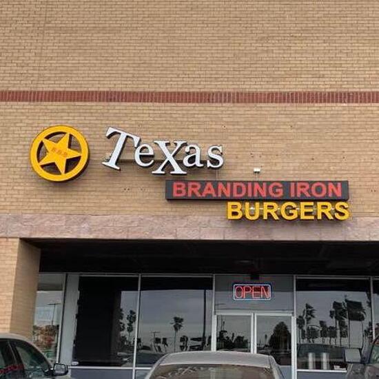 Menu at Texas Branding Iron Burgers restaurant, Harlingen