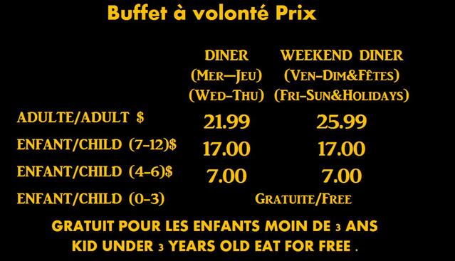Sun Luck Chinese Food, Boucherville - Menu du restaurant, prix et avis