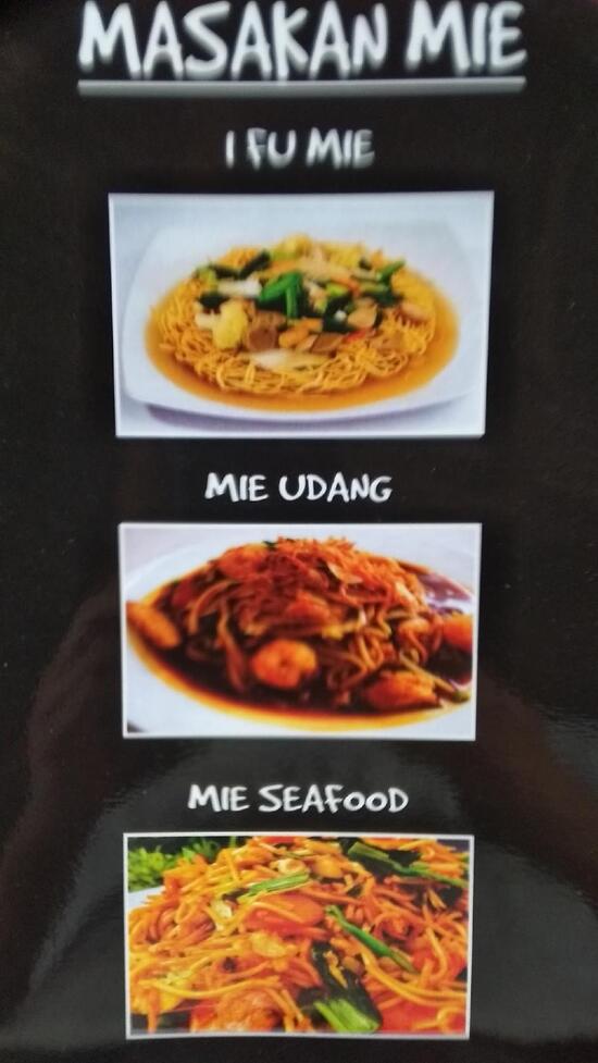 Menu at Siliwangi Sea Food restaurant, Indonesia