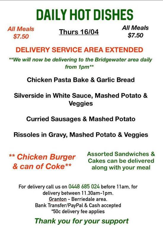 Menu at Platform One fast food, Claremont