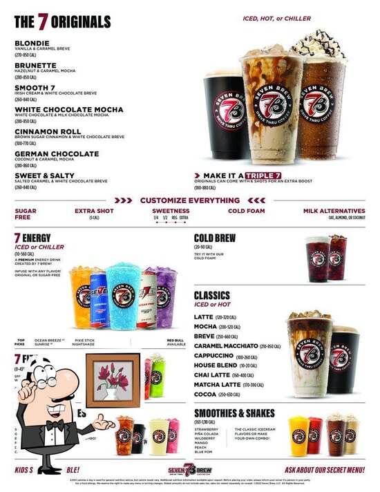 Menu at 7 Brew Coffee pub & bar, Cabot