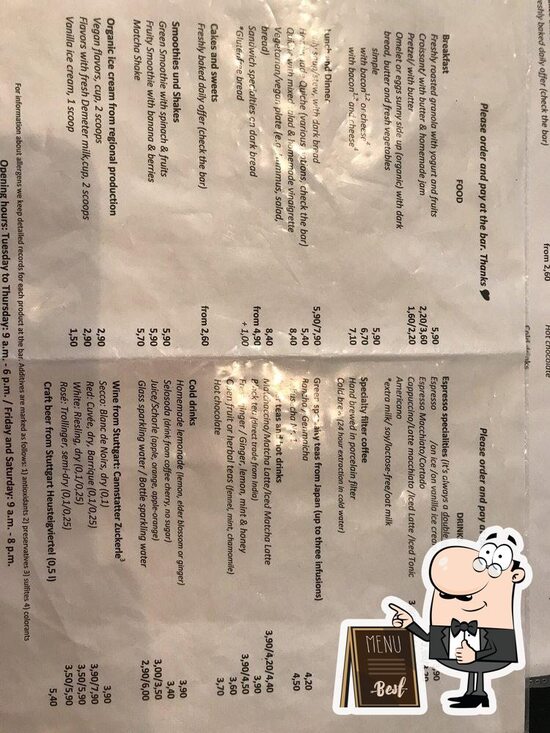 Speisekarte von Café DA cafe, Stuttgart