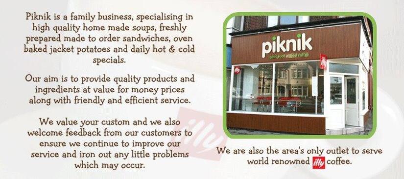 Menu at Piknik, Blackpool