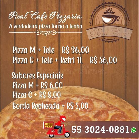 Menu at Real Café, Ijuí