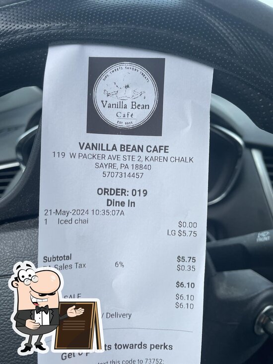 Menu at Vanilla Bean Cafe, Sayre