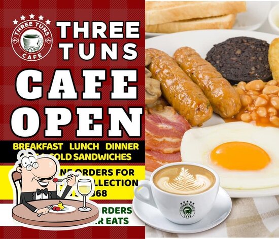 Menu at Three Tuns Cafe, Slough